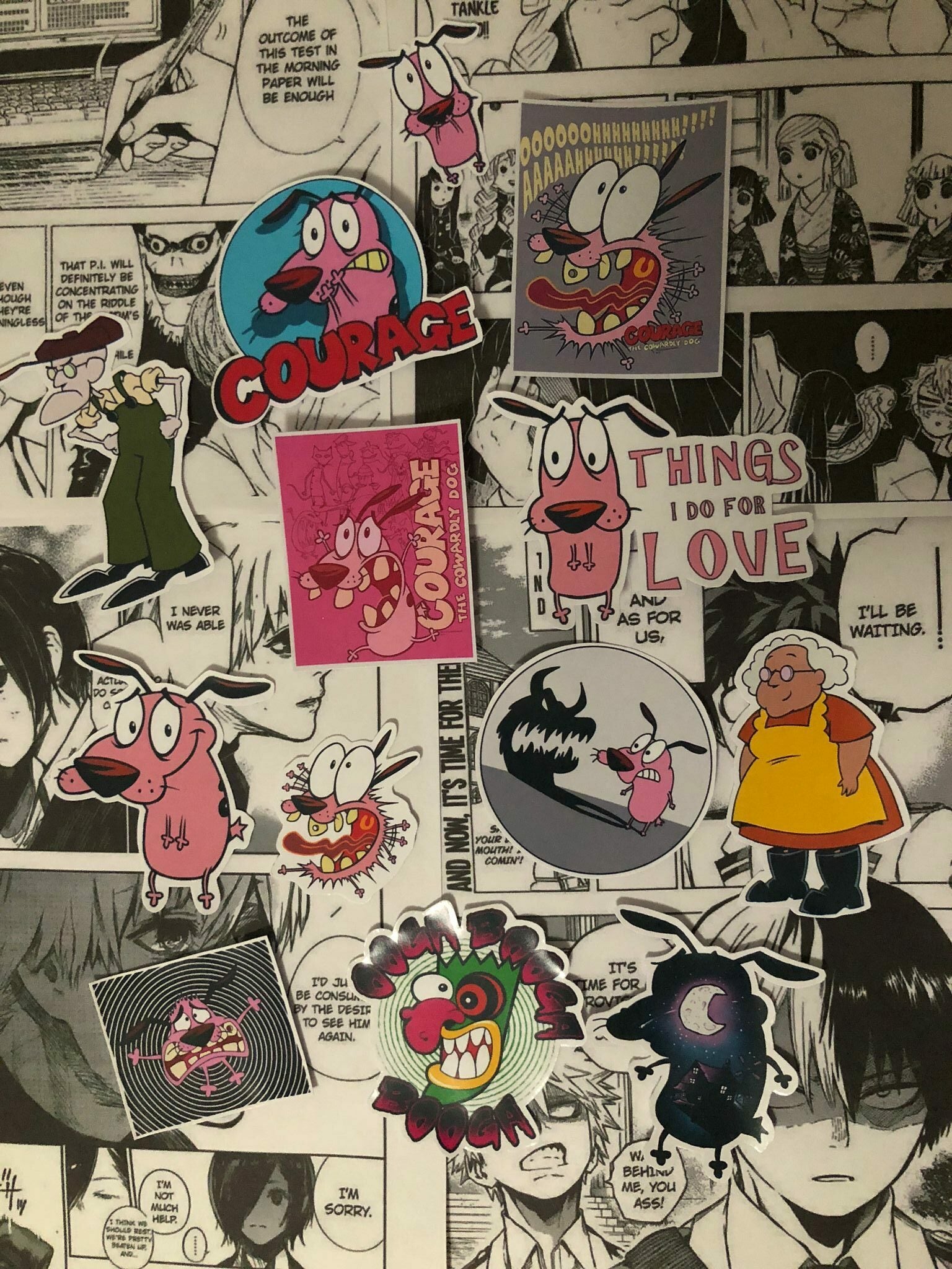 Stickers x13 Coraje el perro cobarde – Makosh